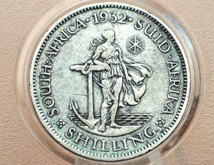1932 South Africa 1 Shillings - XF - 80% Silver - One Shilling Coin 19 – Treasure Hunter Co