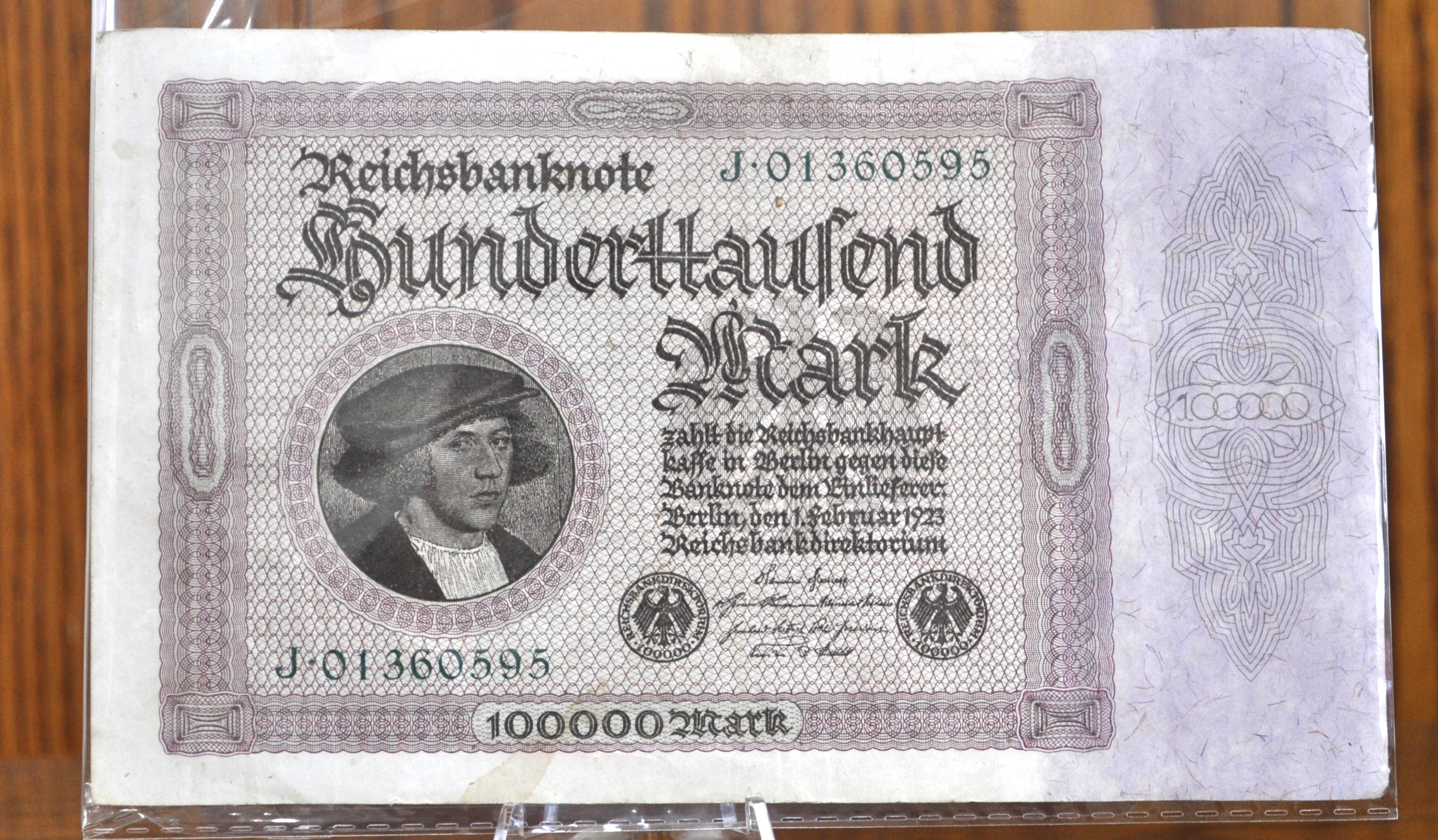 1923 100,000 Mark German Paper Note - Reichsbanknote - About Uncircula ...
