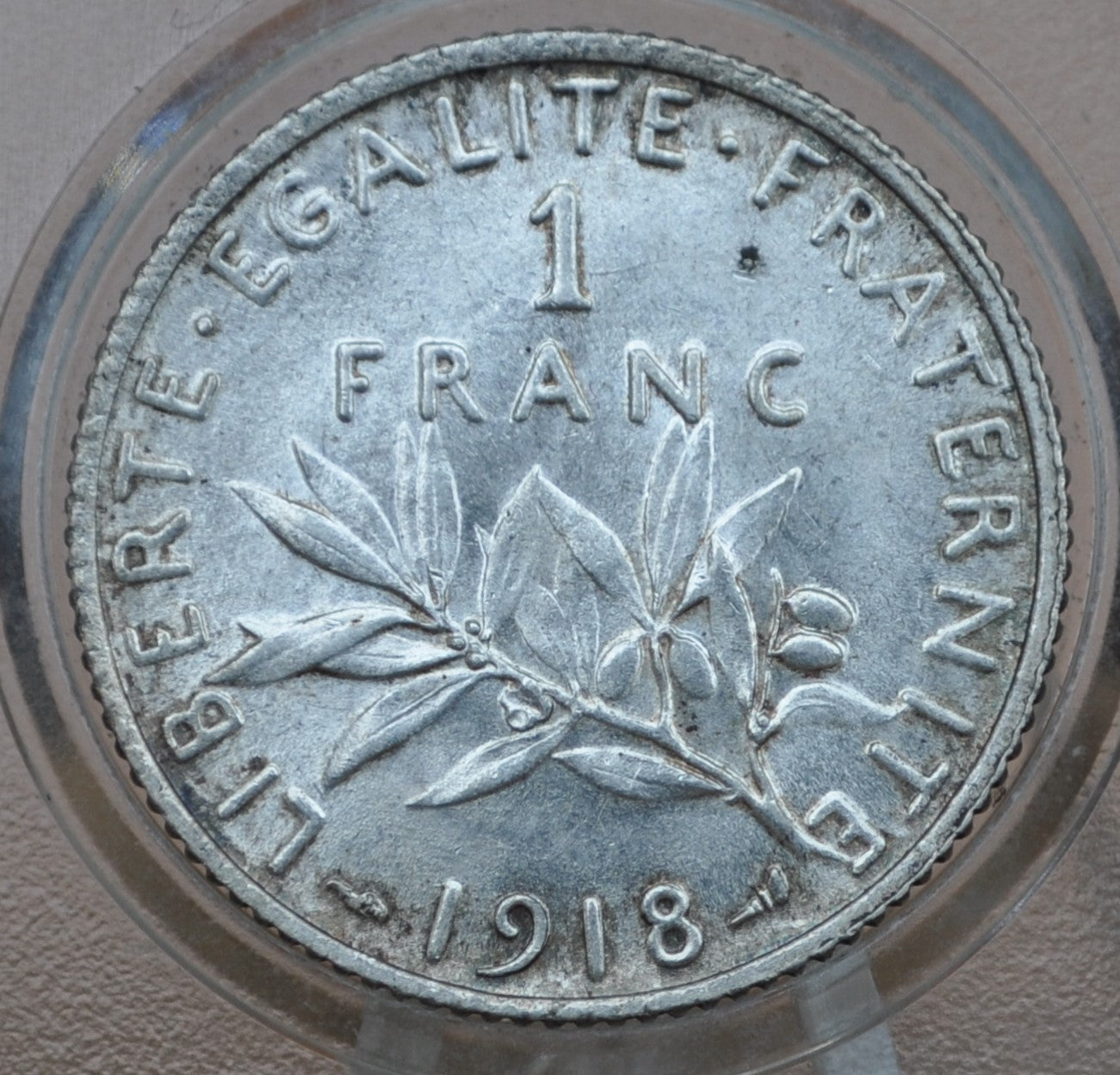 1918 French 1 Franc Coin - BU (Uncirculated) - WWI Era Silver Franc ...