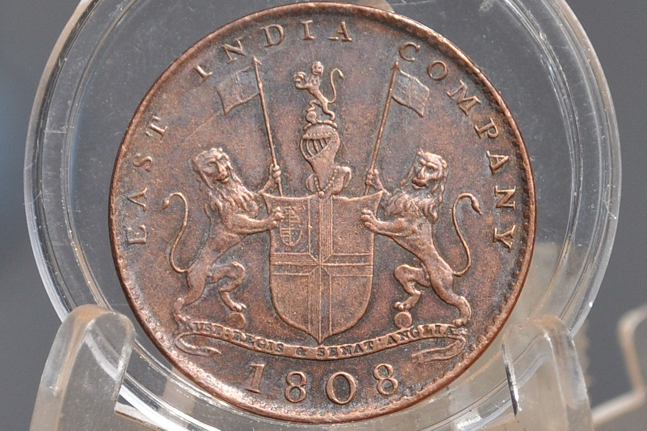 1808 East India Company 10 Cash, Great Condition, AU/Unc. Detail, Dani ...
