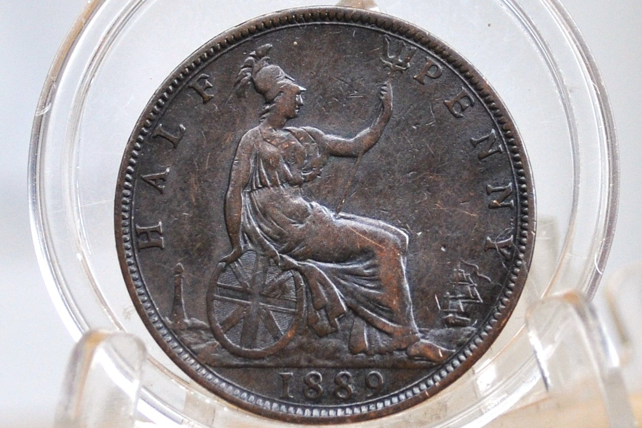 1889 Great Britain Half Penny - VF/XF Details - UK Half Penny 1889 - Q ...