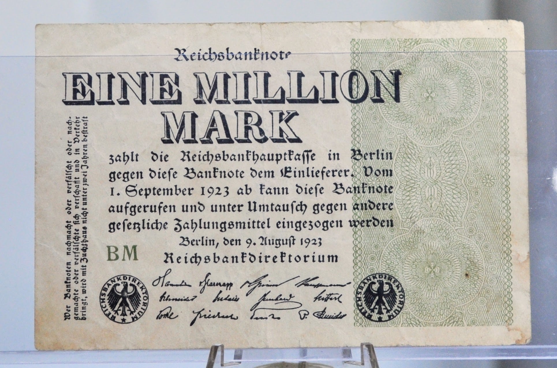 1923 Germany 1 Million Mark Note - Reichsbanknote - No Serial Number ...