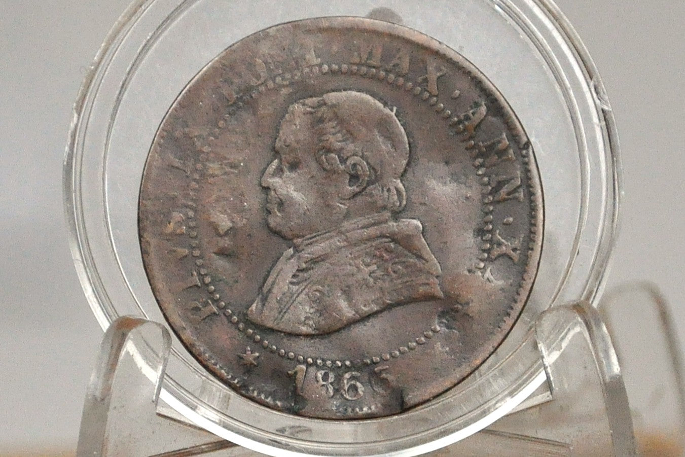 1866 1 Soldo Italian Papal States Vatican City Coin - Pope Pius IX Coi ...