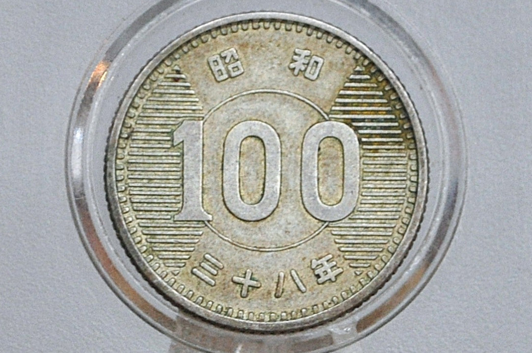 1963 Japan Silver 100 Yen - Great Condition - Year 38 Japanese Silver – Treasure Hunter Co