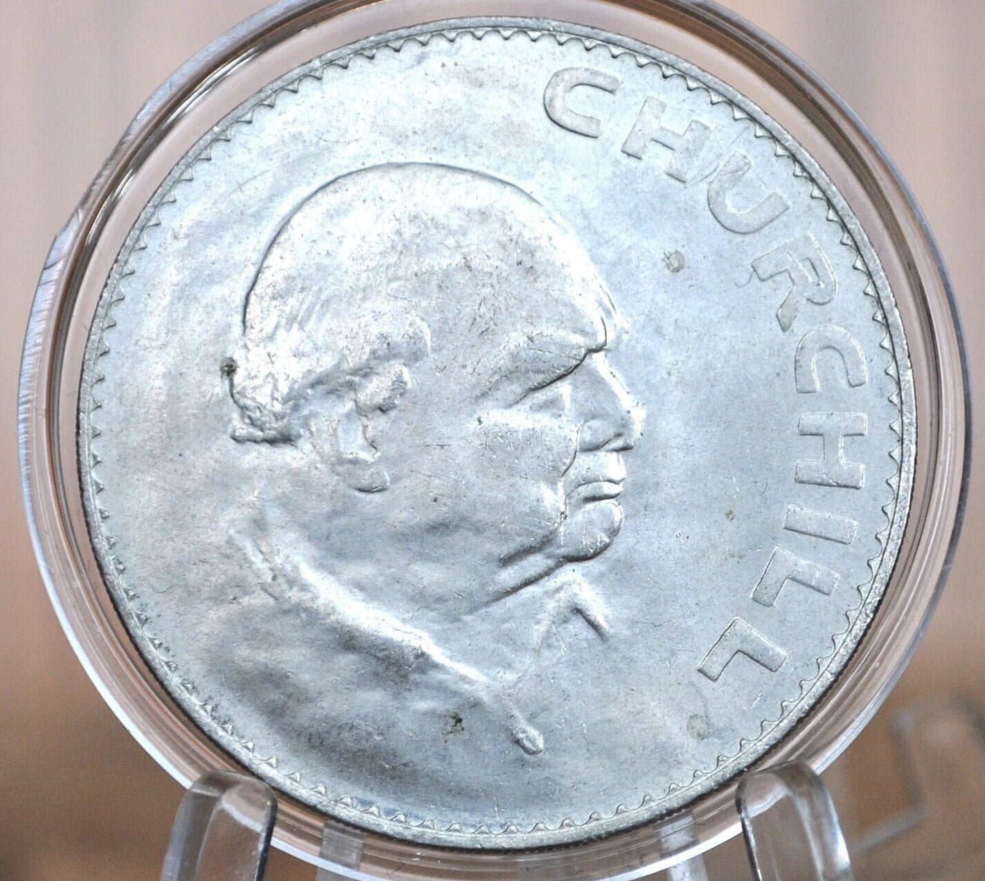 1965 Churchill Crown Commemorative Coin - Queen Elizabeth Ii Del Grati ...
