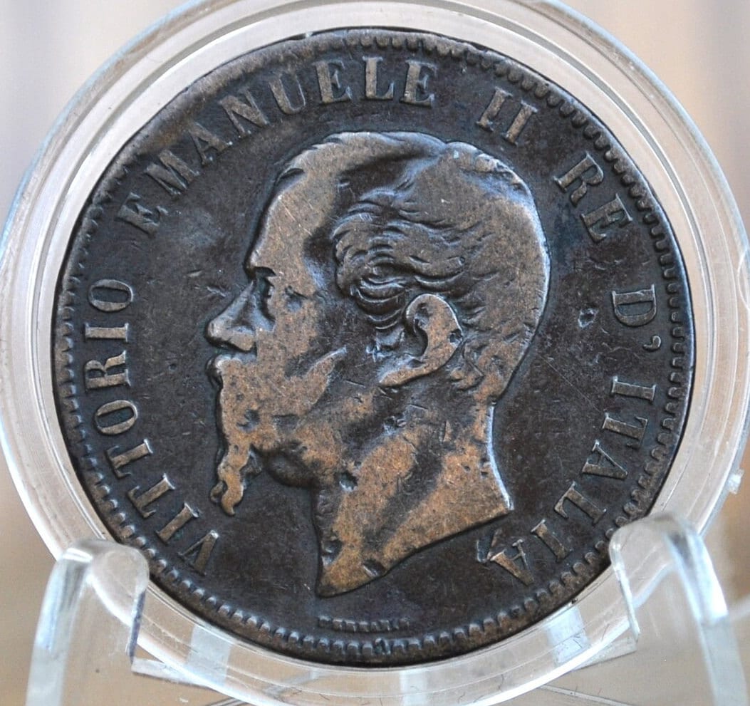 1862 Italian 10 Centesimi - Great Condition - 1862 10 Cent Coin Italy ...