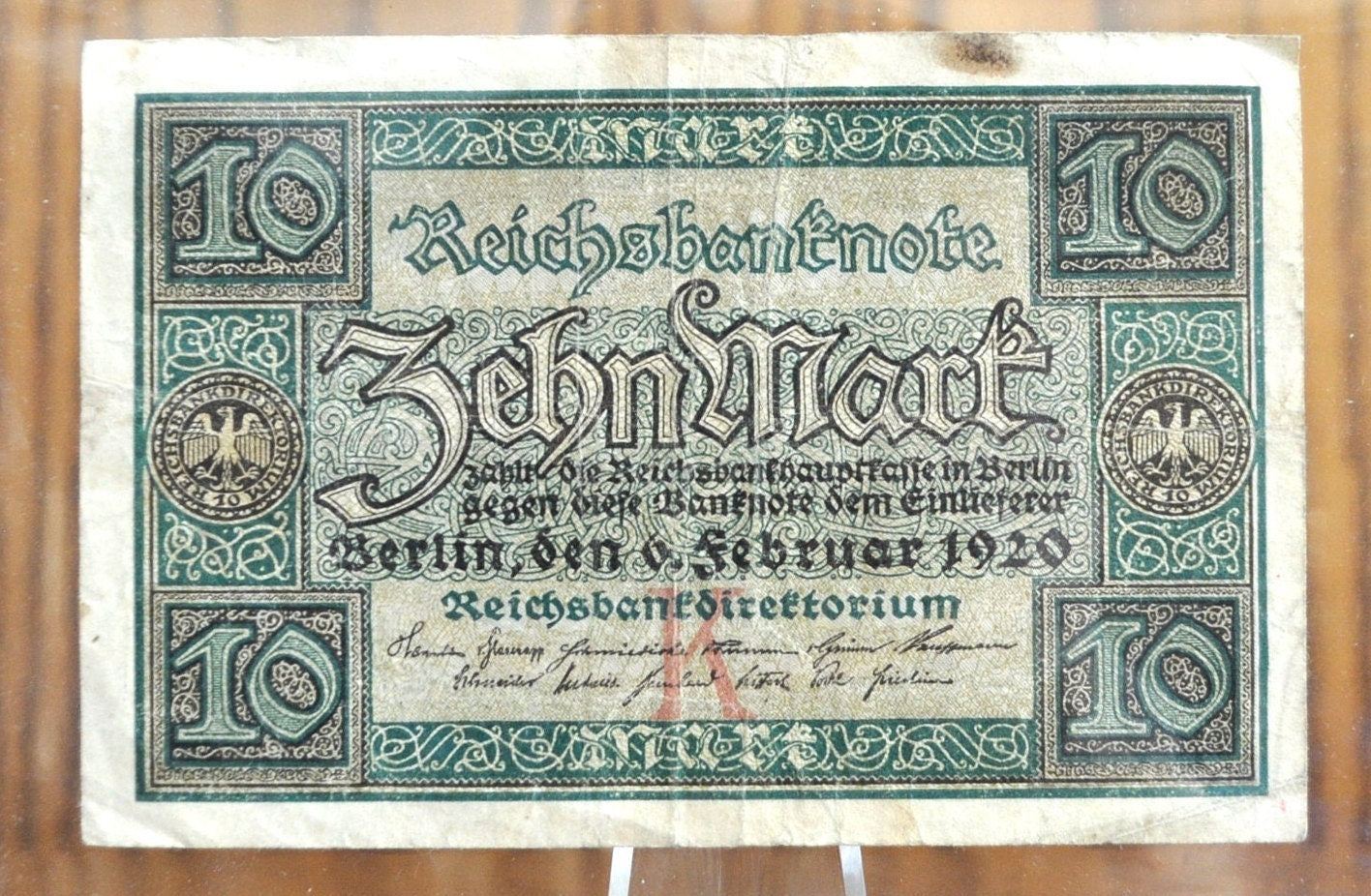1920 10 Mark German Paper Money - 1920 Reichsbanknote - XF+ Condition ...