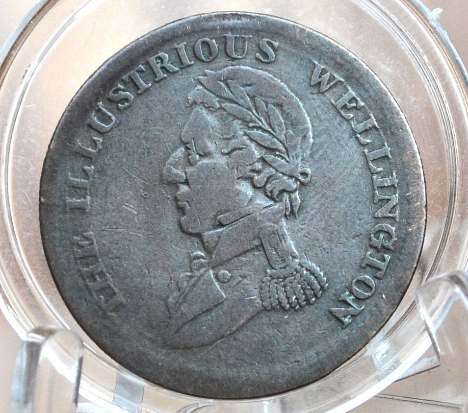 1816 Waterloo Half Penny Token The Illustrious Wellington, Great Condi ...