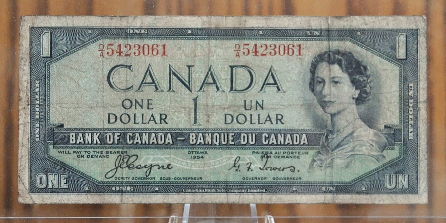 1954 Canadian 1 Dollar Banknote - Devil's Face Hairdo Issue - Coyne/To ...