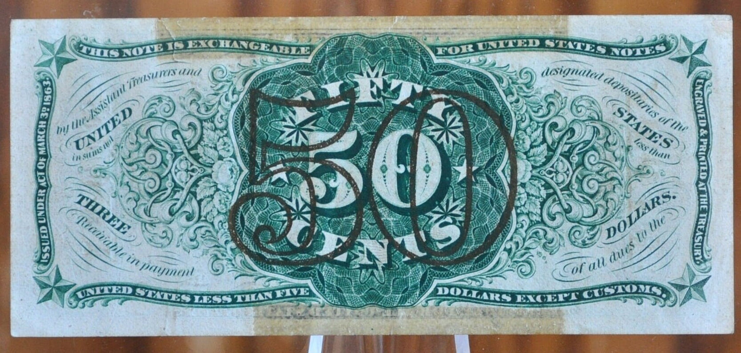 50 Cent Fractional Note Fr#1341 AU Grade / Condition - Third Issue Fif ...