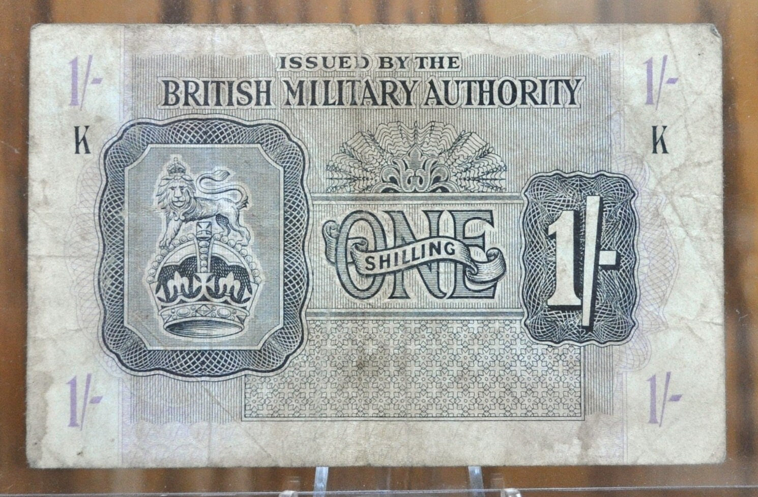 1943 British Military Authority 1 Shilling Banknote - WWII Military Is ...