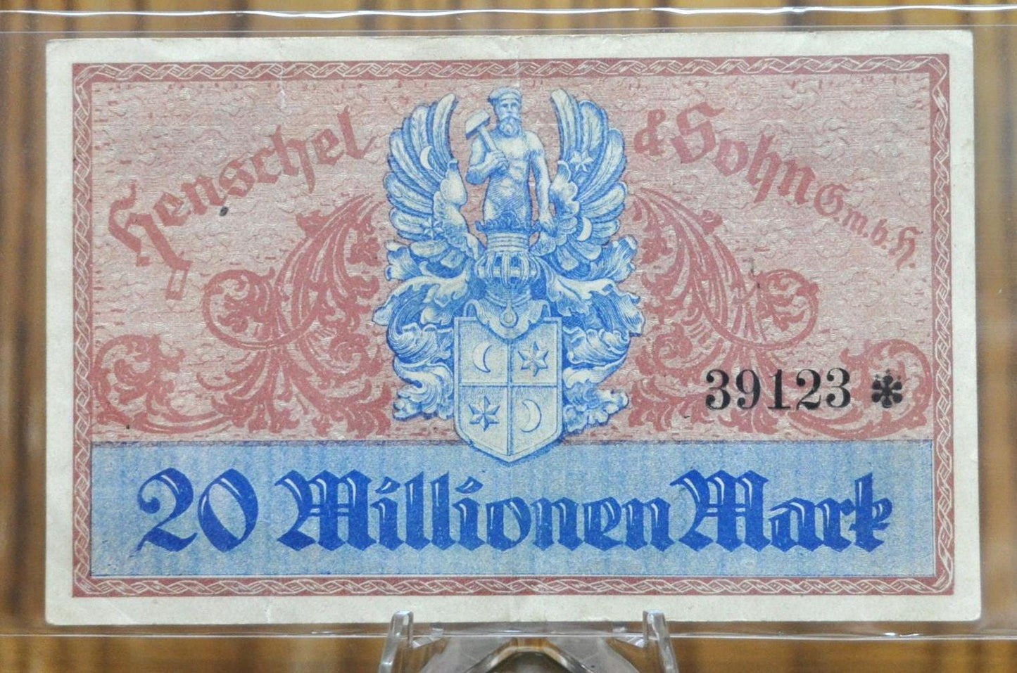 1923 20 Million Mark German Paper Note - Henschel & Sohn Cassel Train ...