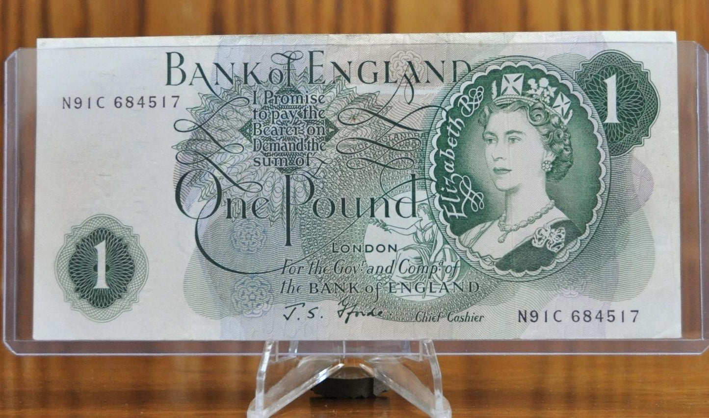 1966-70 Bank of England 1 Pound Note - J. S. Fforde Signature - Queen ...