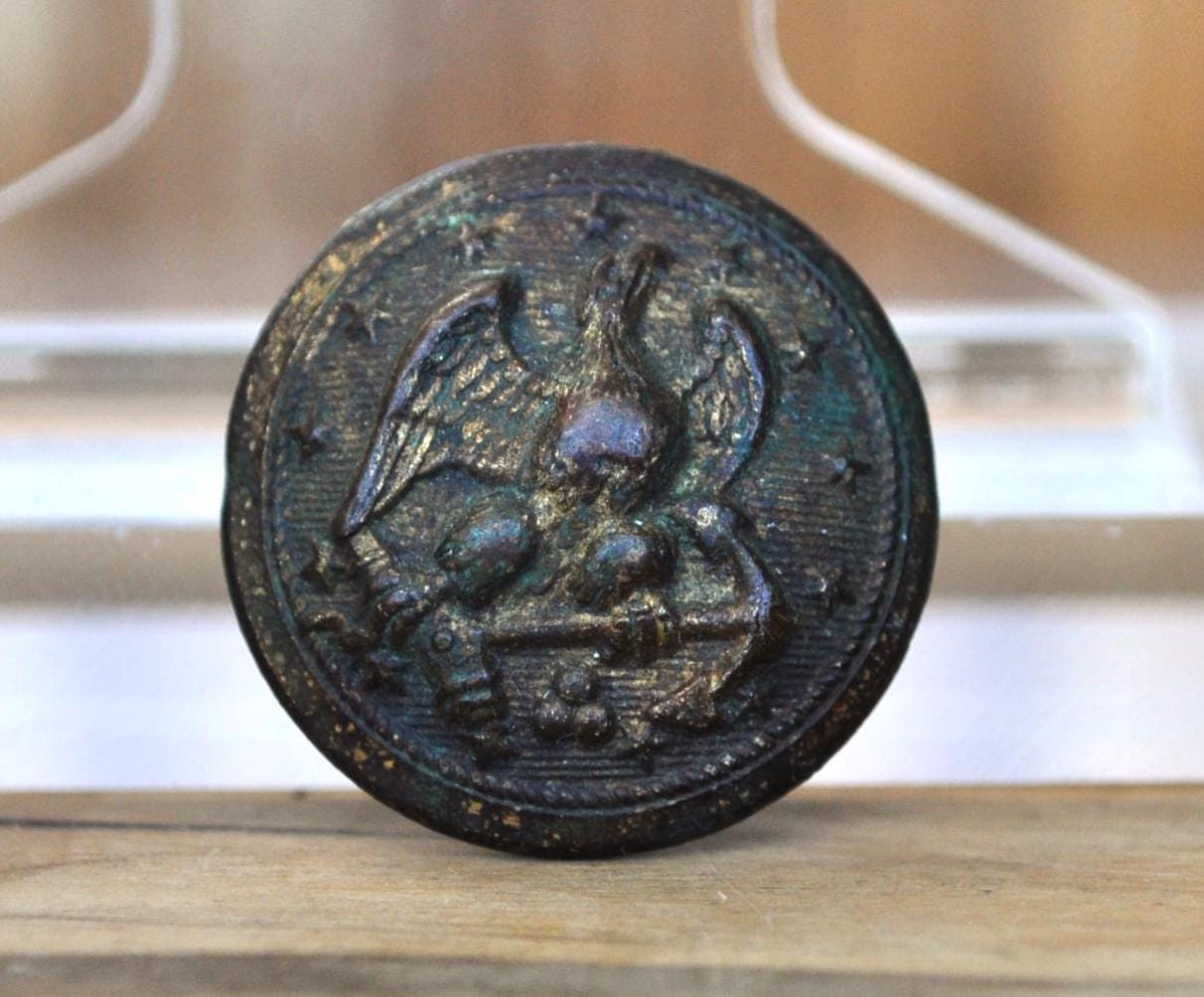 Antique Post-Civil War US Navy Uniform Button - 1864-1941 - Horizontal ...