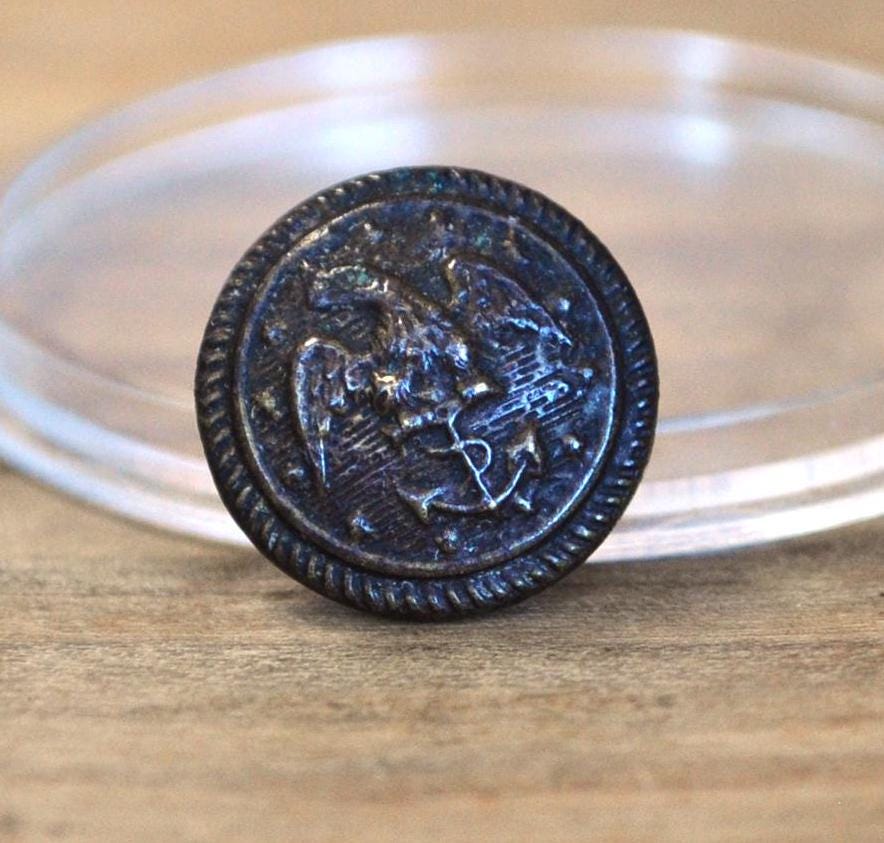 Antique Pre-Civil War US Navy Uniform Button - 1841-51 - Vertical Anch ...