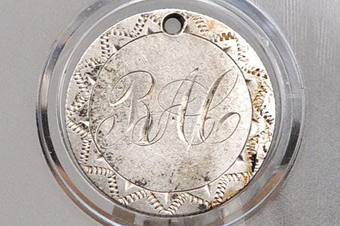 Genuine Antique Love Token, Initials RM - Made From an 1875 Silver Dim ...
