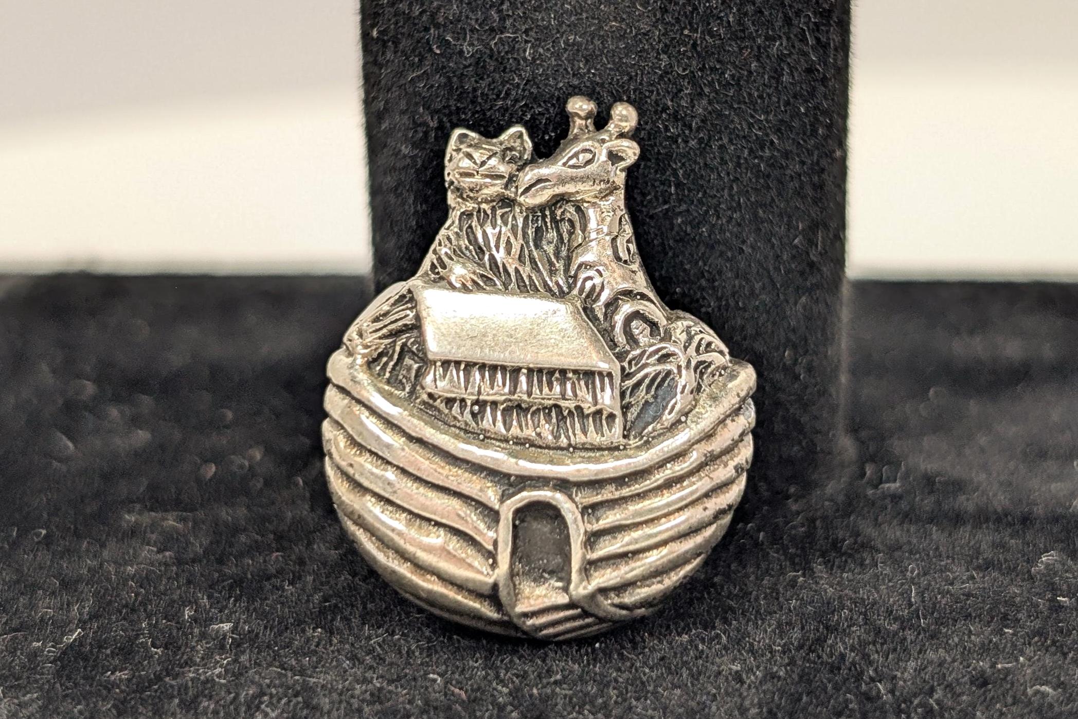 Sterling Silver Noah's Ark Pin - Stamped and Tested Sterling Silver ...