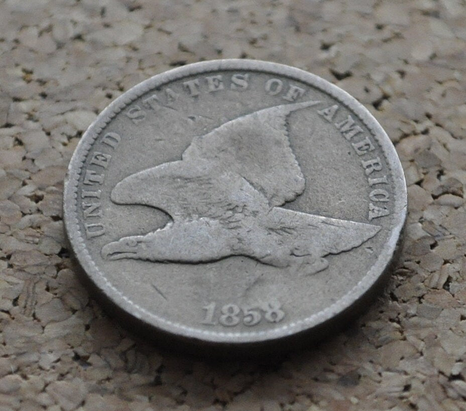 1858 Flying Eagle Penny - Good Date - Rare Penny Type - Two years of p ...