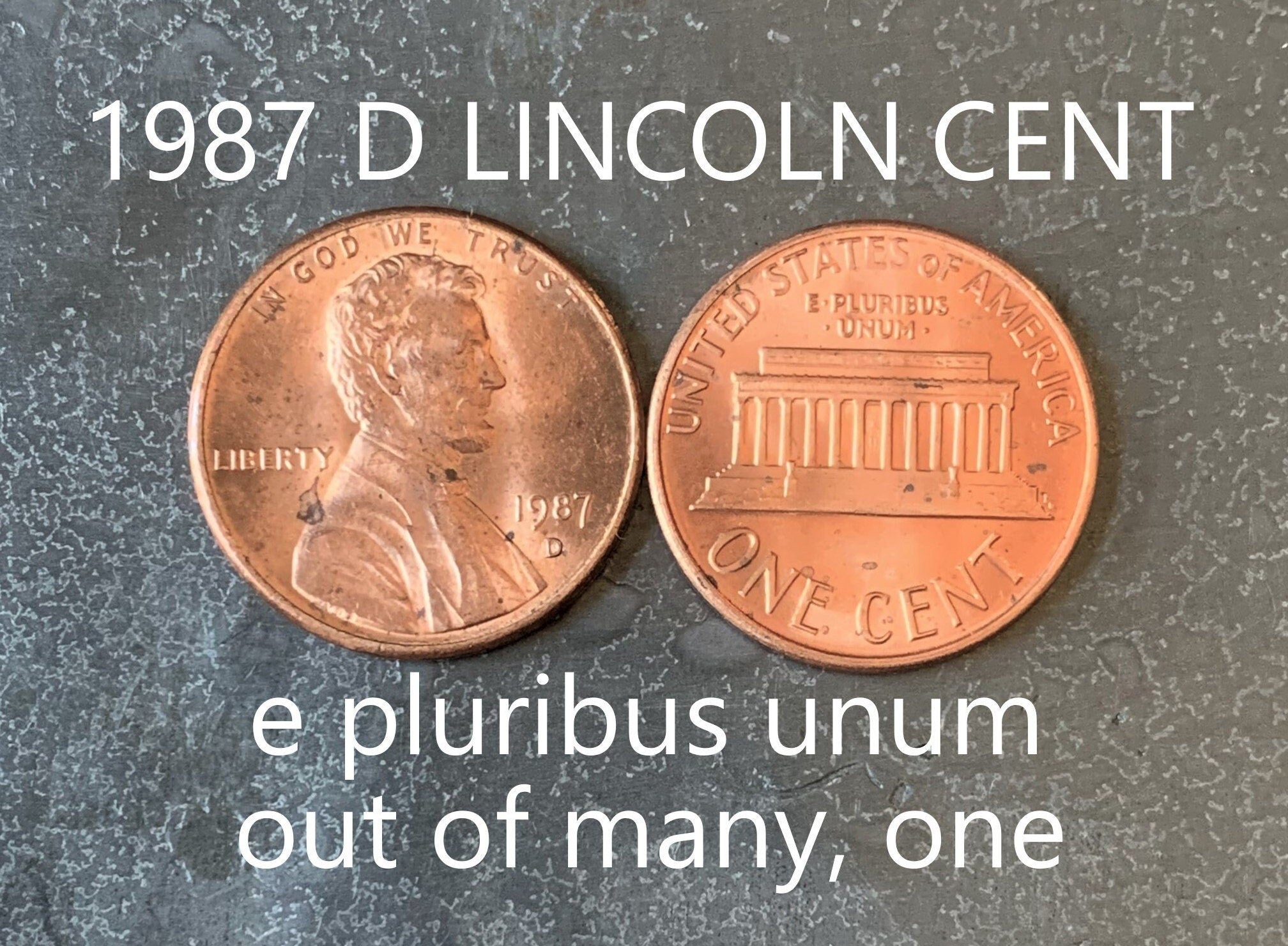 1987 D Lincoln Memorial Penny Cent - Fantastic Condition - 35th Annive ...