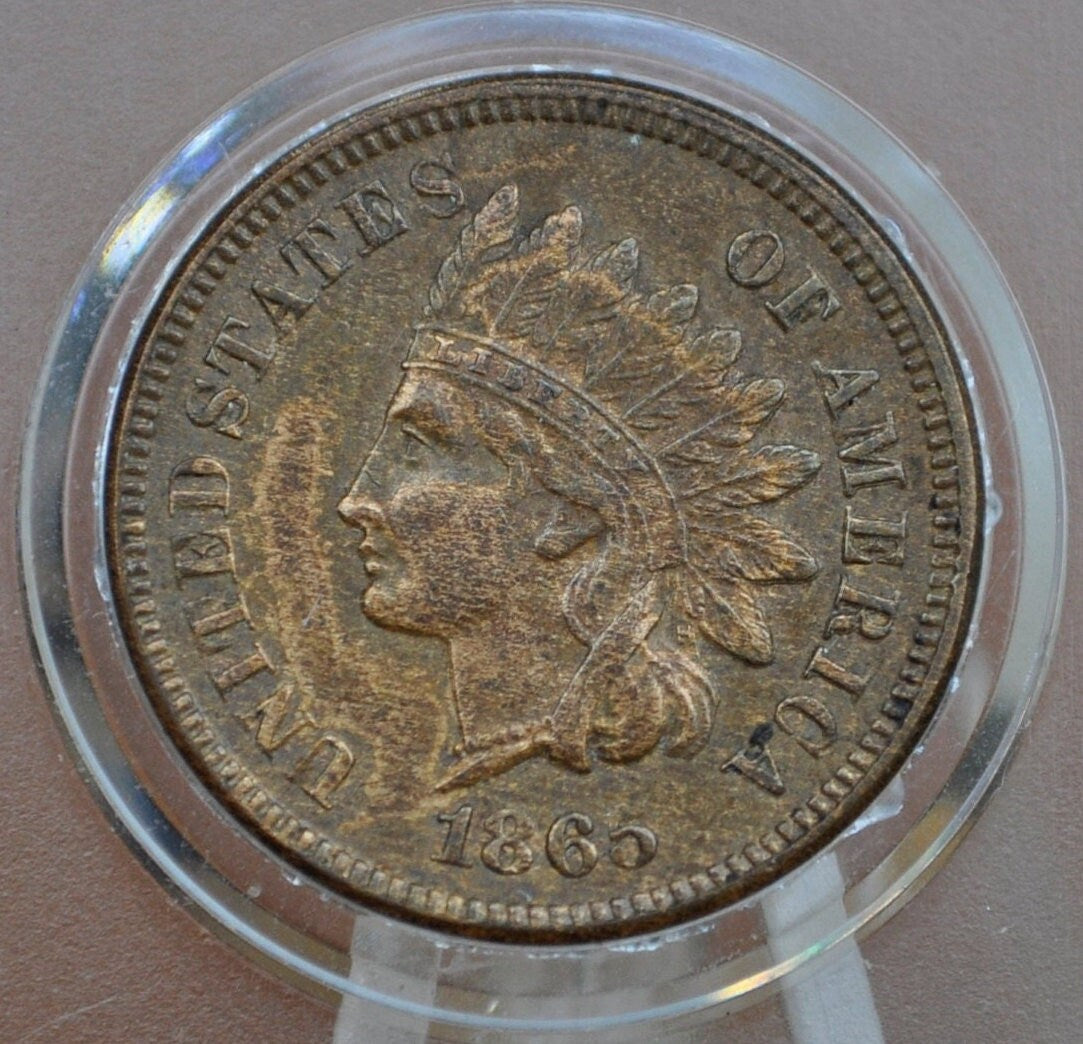 1865 Indian Head Penny - AU (About Uncirculated) Grade / Condition - C ...