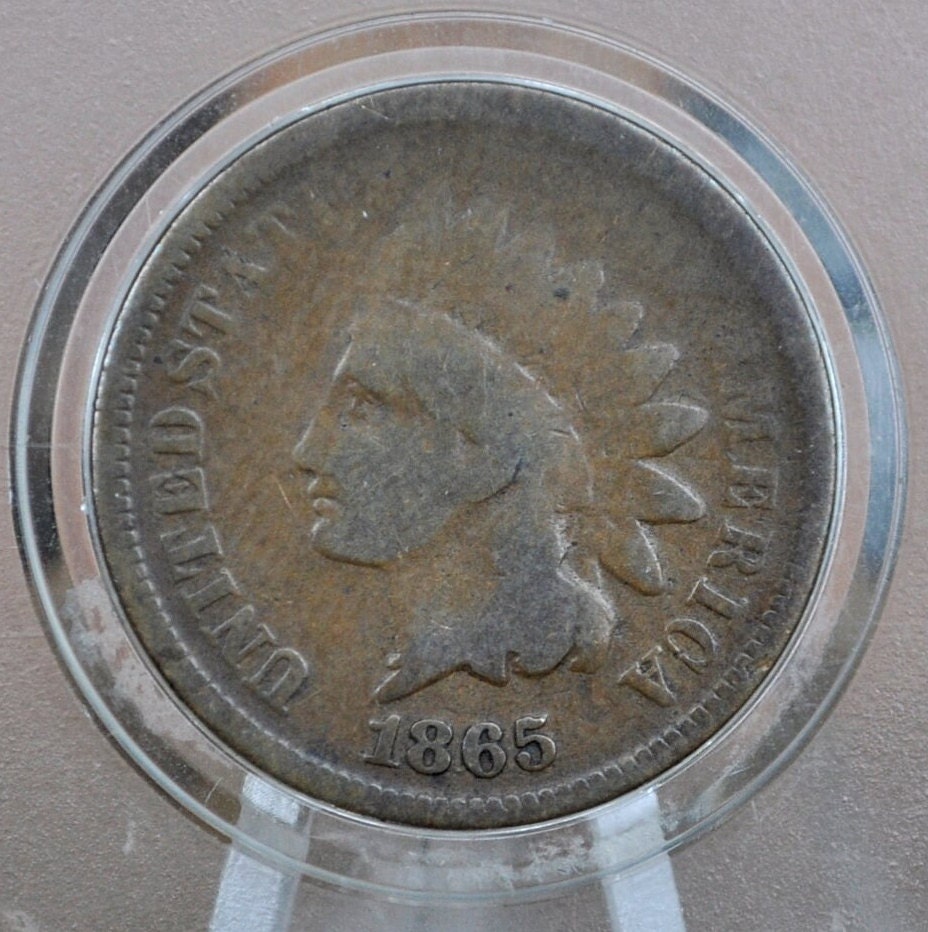 1865 Indian Head Penny - G (Good) Grade / Condition - Civil War Era Co ...