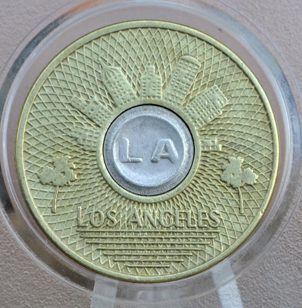 Los Angeles Transit Tokens - LA Vintage Tokens - Los Angeles Californi ...
