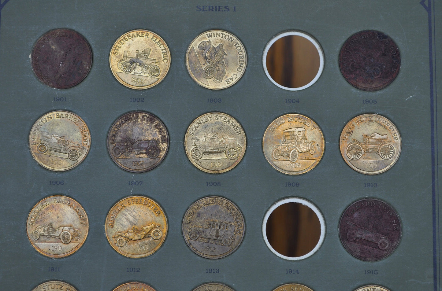 Franklin Mint Antique Car Tokens Collection - Commemorative Car Tokens ...