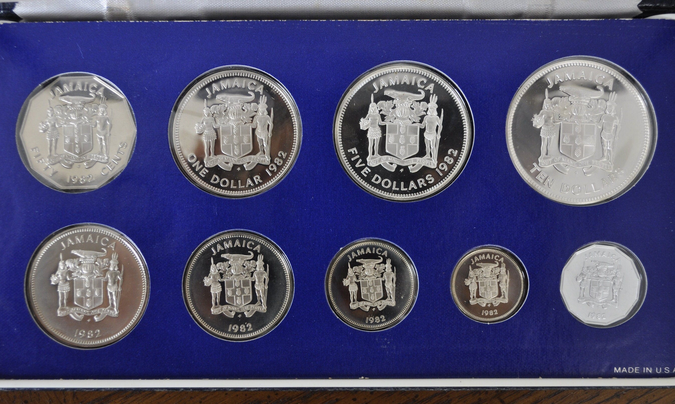 1982 Jamaican Silver Proof Set - Full Set of all 9 Coins - 1982 Jamaic ...