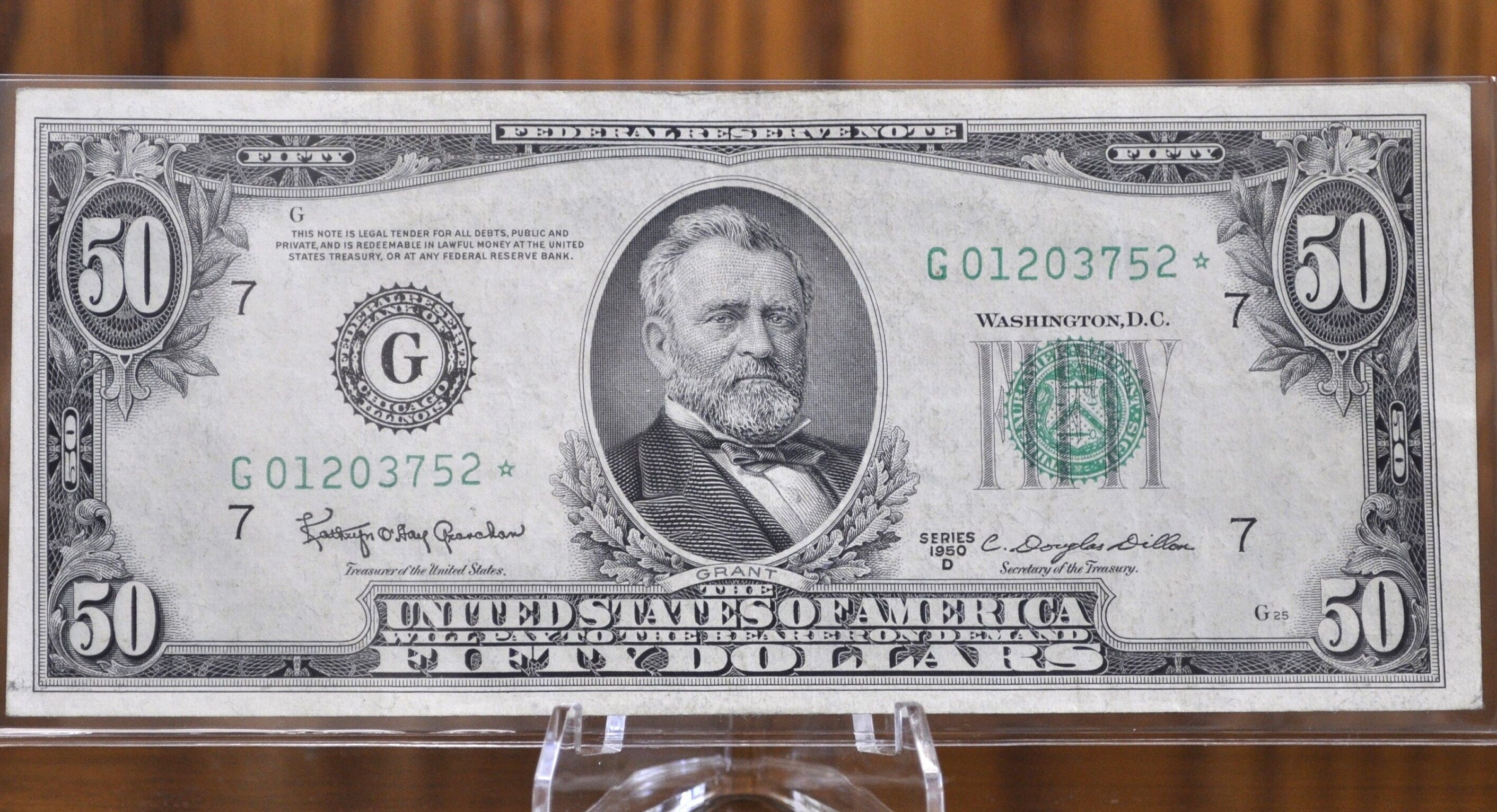 1950-D 50 Dollar Star Note Fr#2111-G* - About Uncirculated - Chicago 1 ...