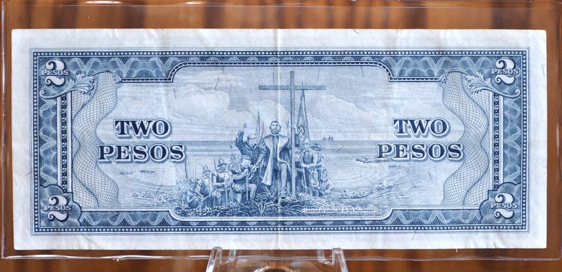 1949 Philippines 2 Peso Banknote - AU Grade / Condition - Two Pesos Ph ...